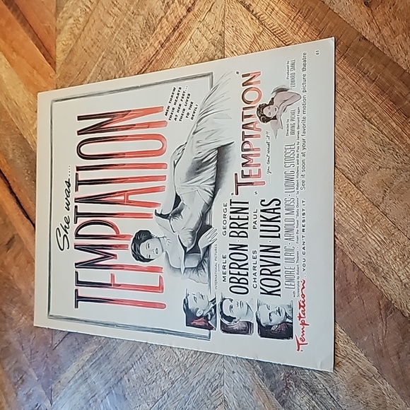 Vintage | Art | Temptation Movie Ad | Poshmark